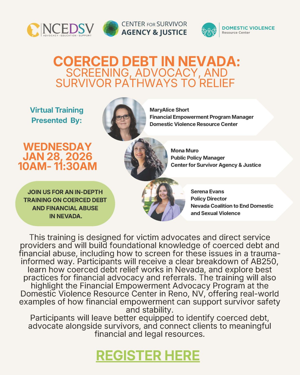 Coerced Debt in Nevada: Screening, Advocacy, and Survivor Pathways to ...